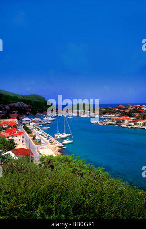 Aerial Harbor at Port Gustavia St Barths Stock Photo - Alamy