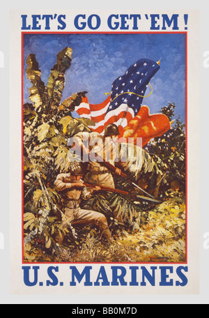 Let's Go US Marine Soldier Army world war 2 1940 1945 United states of ...