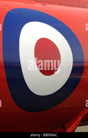 RAF red white and blue roundel on underside wing of WW2 Spitfire ...