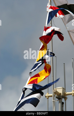 Lifeboat flying pennants during Blessing of the Sea ceremony Gustavia ...