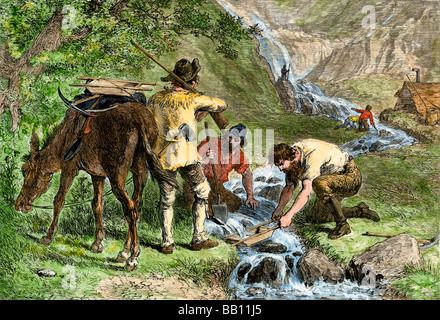 49er GOLD RUSH PROSPECTOR PANNING FOR GOLD CALIFORNIA GOLD RUSH OF 1849 ...