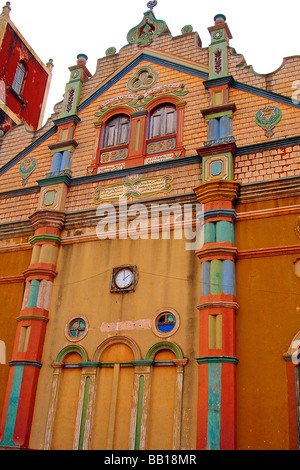 Benin, West Africa, Porto-Novo, multicoloured great mosque Stock Photo ...