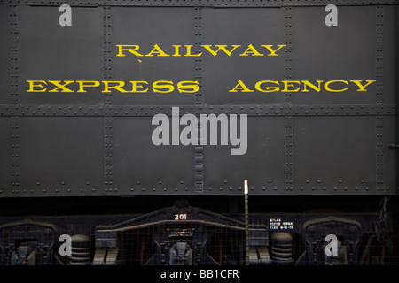 old railway express agency, train carriage Stock Photo - Alamy