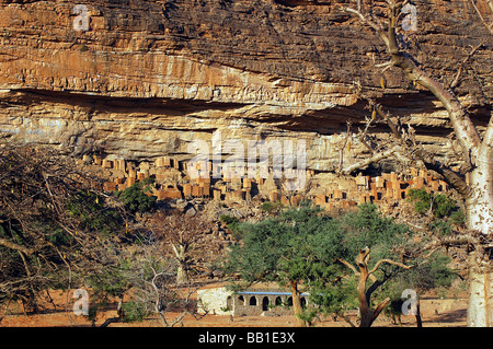 MALI, Dogon Lands. Traditional Tellem (malian pygmees) houses on the ...