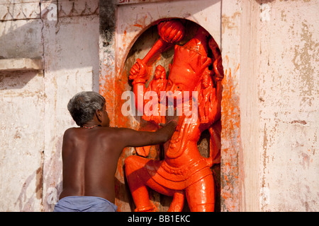 Hanoman Shrine in Varanasi India Stock Photo - Alamy