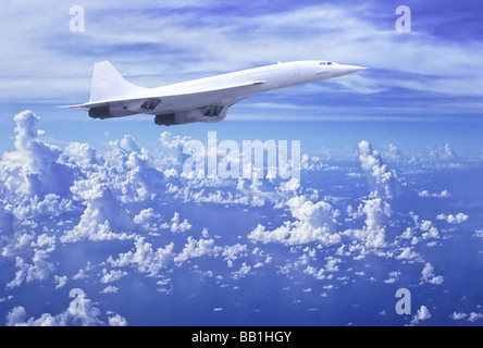 Concorde flying supersonic at high altitude Stock Photo - Alamy