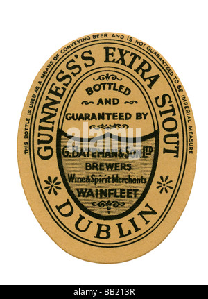 Old Guinness label for Extra Stout, bottled by Home Brewery, Daybrook ...