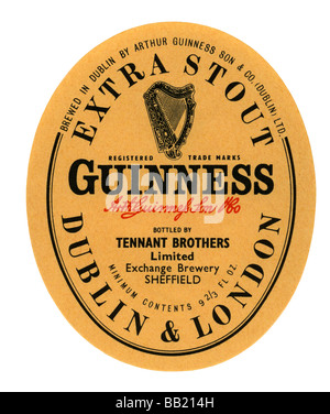 Old Guinness label for Extra Stout, bottled by Morgans Brewery, King's ...