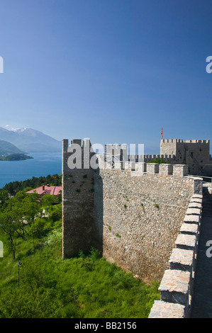MACEDONIA, Ohrid. Car Samoil's Castle and Old Town from Sveti Kliment ...