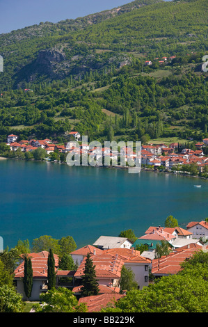 Macedonia, Pestani, Tourist town along the eastern shore of Lake Ohrid ...