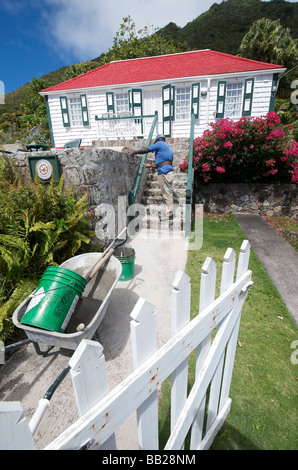 Saba Windwardside traditional architecture Stock Photo - Alamy