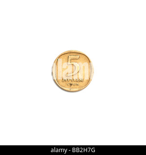 Coins of Israel. Israeli five agorot coin Stock Photo - Alamy