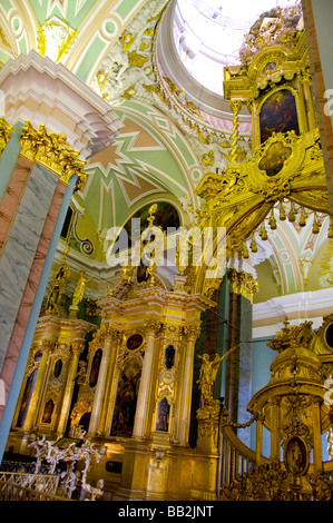 Gilded interior of Peter and Paul Cathedral in Peter and Paul fortress ...