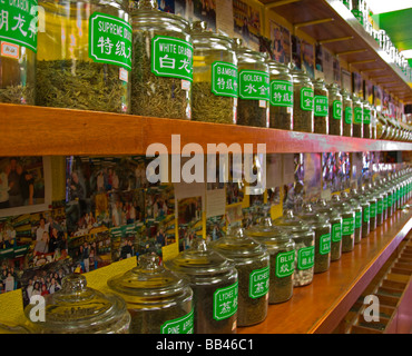 San Francisco Chinatown an Asian Tea Shop and tasting bar, with a woman ...