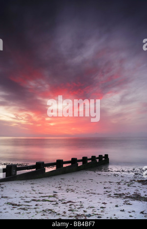 UK,Dorset,Swanage,Sunrise over Ballard Point & Swanage Bay Stock Photo ...
