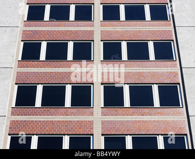 gray brick building windows office facade perspective downtown Stock ...
