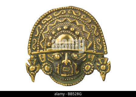 Gold inca mask Stock Photo - Alamy