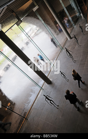 Metal sculpture human stick figures inside Victoria National Gallery ...