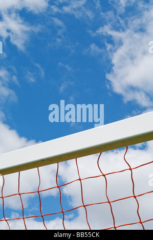 Soccer netting against blue sky Stock Photo - Alamy
