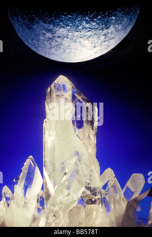 crystallized quartz (rock-crystal) gem stone as natural mineral rock ...