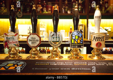 beer pump label badges Stock Photo - Alamy