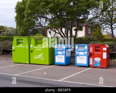 Recycling bins at a Tesco Supermarket Stock Photo: 24090473 - Alamy