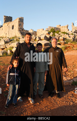 Syrian family at Serjilla Dead City, Syria Stock Photo - Alamy
