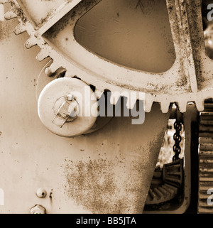 heavy duty iron cog wheels machines machinary old Stock Photo - Alamy