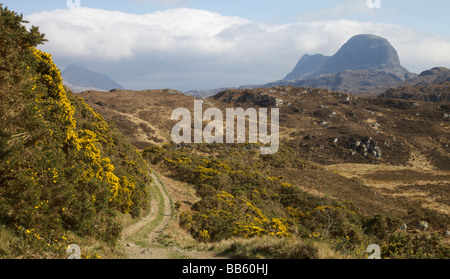 The famous mountain Suilven Lochinver Sutherland North west highalnds ...