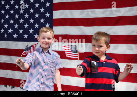 Children waving flags Stock Photo - Alamy