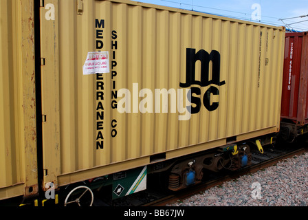 Mediterranean Shipping Company (MSC) logo on a shipping container at ...