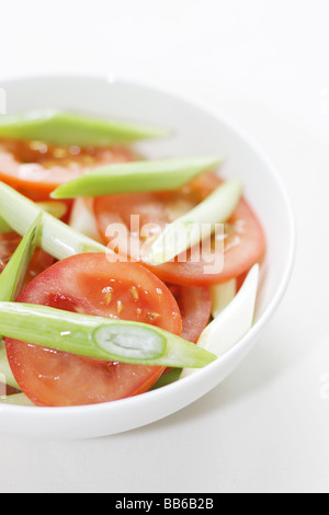 Slices of Tomato and Runner Beans Stock Photo - Alamy