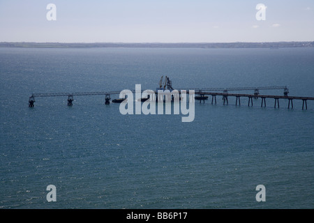 Oil terminal jetty, Cloghan Point, Whitehead Stock Photo - Alamy
