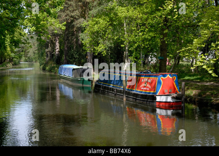 Mytchett Surrey England UK Basingstoke Canal wharf and swing bridge ...
