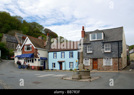 the village square at cawsand in cornwall, uk Stock Photo - Alamy