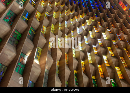 Warwickshire, Coventry, New Coventry Cathedral, The Baptistery Window ...