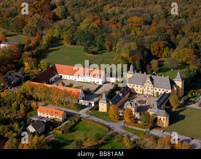 Aerial photo, boarding school, baroque Castle Eringerfeld, Geseke ...
