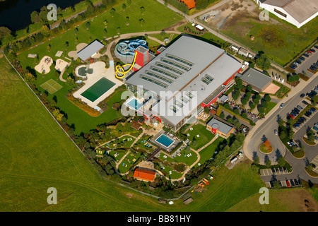 Aerial photo, Erlebnisbad Aquamagis water park, Lenne river ...