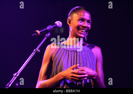 Ayo, a German-born soul singer performing live at the Blue Balls ...