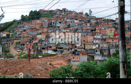 Poverty in the favela of Sao Paulo city. Illegal and fragile ...