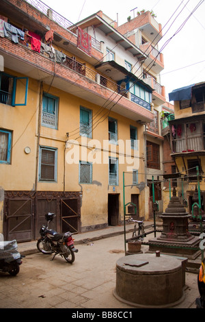 Street scene, traditional buildings, temples in Kathmandu, Nepal Stock ...
