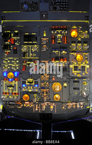 Overhead Panel in a Flight Deck of a Boeing 747-400 in flight Stock ...