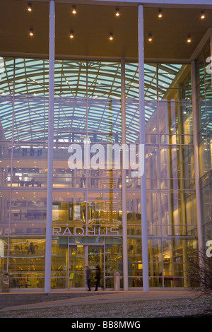 New City Hall, Radhus, town hall, modern architecture with large glass ...