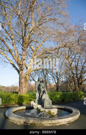 The fountain of The Three Fates. Fates statue. St. Stephen's Green ...