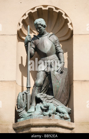 St George and the Dragon statue war memorial in Old Eldon square ...