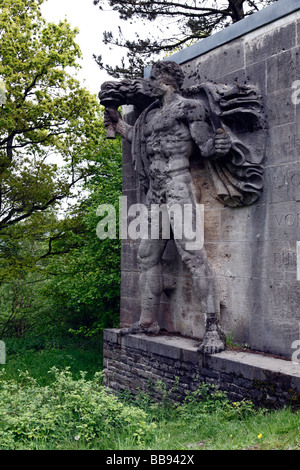 The bullet damaged statue of the Torch Bearer at the Vogelsang Nazi ...