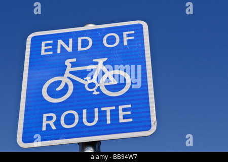 road signs - end of cycle route Stock Photo: 23395023 - Alamy