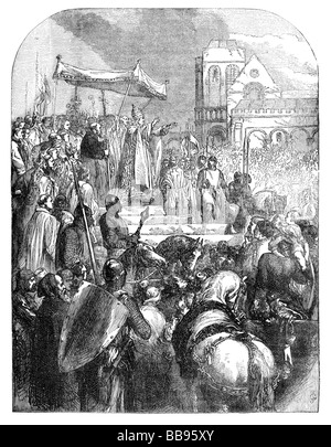 Pope Urban II preaches the First Crusade, 1683. Artist: Ten Hoorn ...