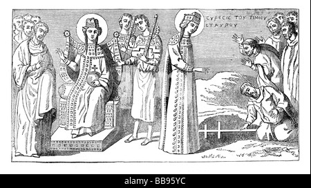 St. Helena Discovering the True Cross, From a Greek Manuscript of the ...