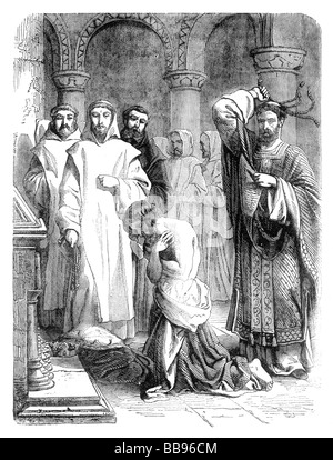 King Henry II doing penance before the tomb of Becket in Canterbury ...